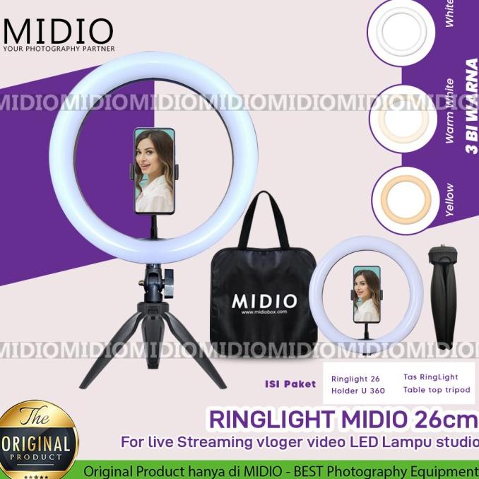 Jual RingLight 26 Midio For Live Streaming Vlogger Video LED Lampu ...