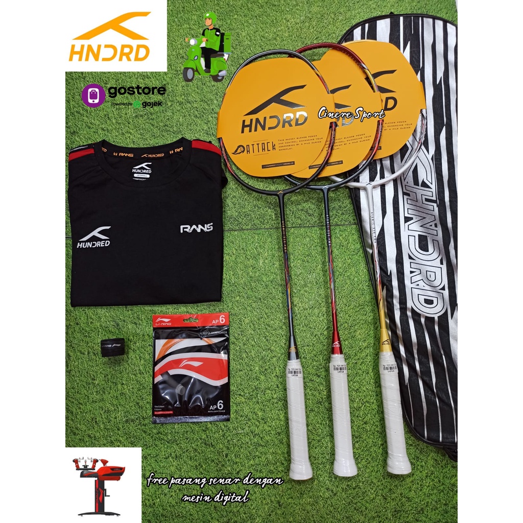 Jual Raket Badminton HUNDRED ATOMIC X POWER SPEED CONTROL 38lbs 35lbs ...