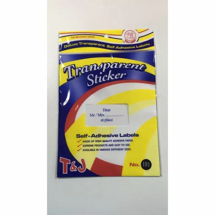 Jual T&J Labels TRANSPARENT 101 | Shopee Indonesia