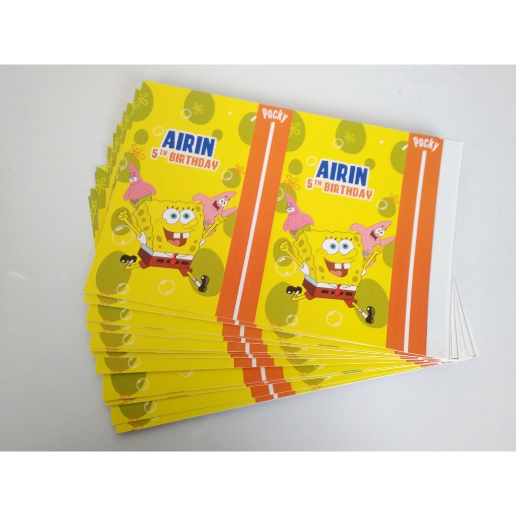 Jual Label pocky spongebob / label pocky custom spongebob | Shopee ...