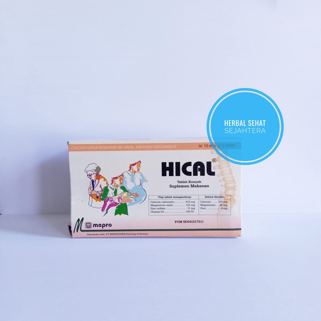 Jual HICAL Hical hical isi 20 Tablet - Memelihara Fungsi Tulang Kalsium ...