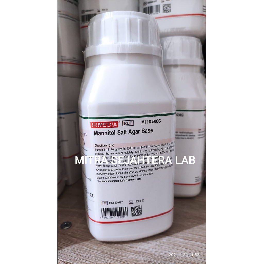 Jual MANNITOL SALT AGAR BASE 500 GRAM HIMEDIA M118 | Shopee Indonesia