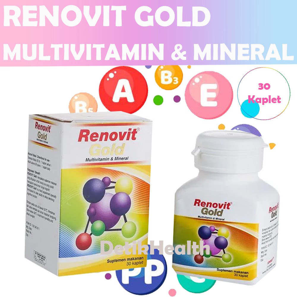 Jual RENOVIT GOLD Multivitamin & Mineral Botol / 30 Tab Vitamin A B C D ...