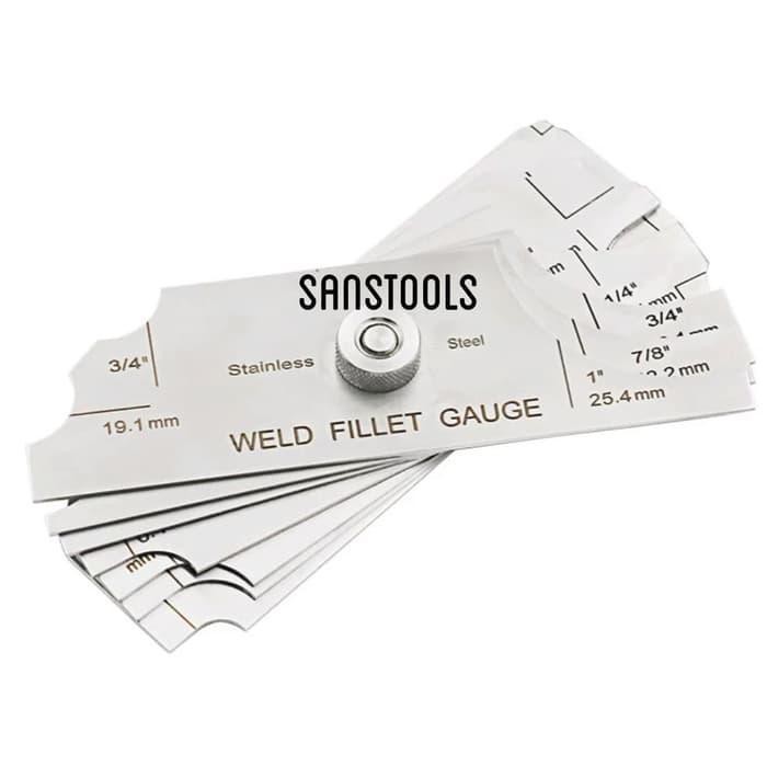 Jual Weld fillet gage 7pcs welding gauge alat ukur sisi las 7 blade | Shopee Indonesia