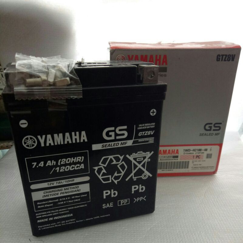 Jual AKI Accu GS ori MT25,R25,XMAX GTZ8V orisinil Yamaha | Shopee Indonesia