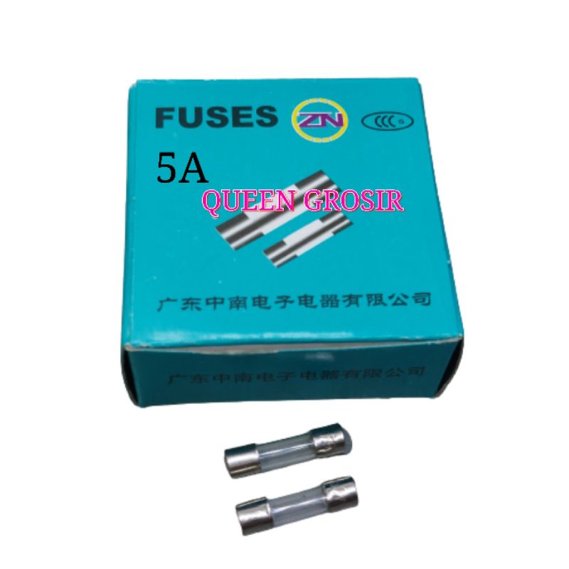 Jual Fuse Sekring Kaca Tabung Kecil 5A ( 1 kotak isi 100 PCS ) | Shopee Indonesia
