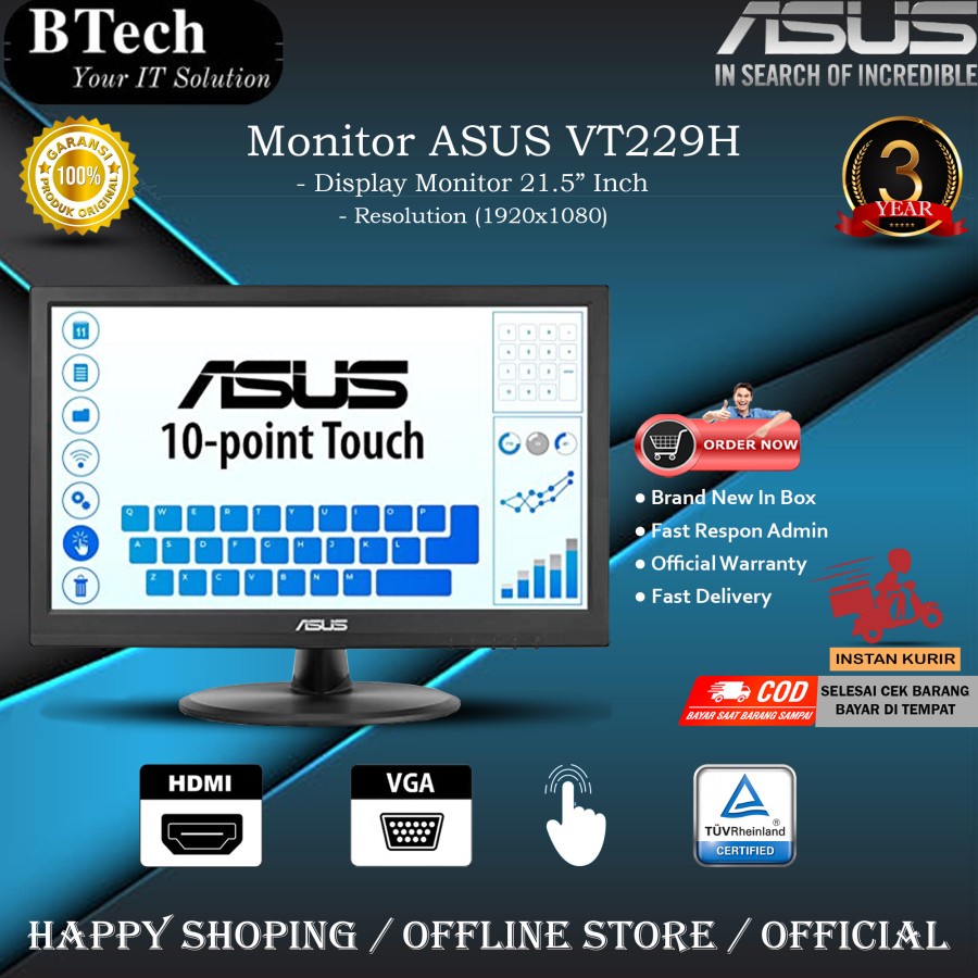 Jual Asus Touchscreen Monitor VT229H - 21.5" FULL HD | Shopee Indonesia