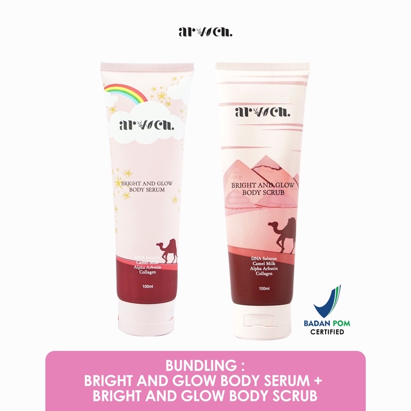 Jual Arvven Bundling Bright And Glow ! Body Serum dan Body Scrub ...
