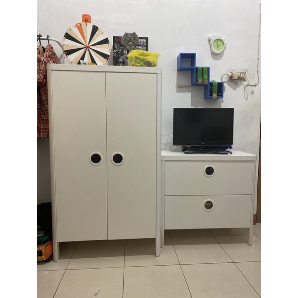 Jual IKEA BUSUNGE SET (Wardrobe and Chest of 2 drawers) | Shopee Indonesia