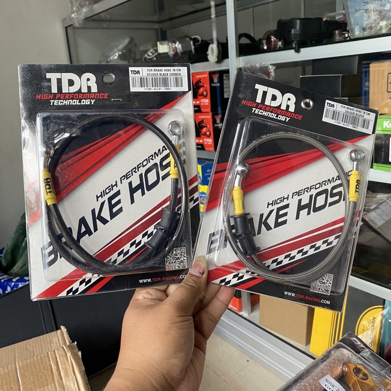 Jual selang rem kabel cakram depan 76cm merk TDR silver dan carbon ...