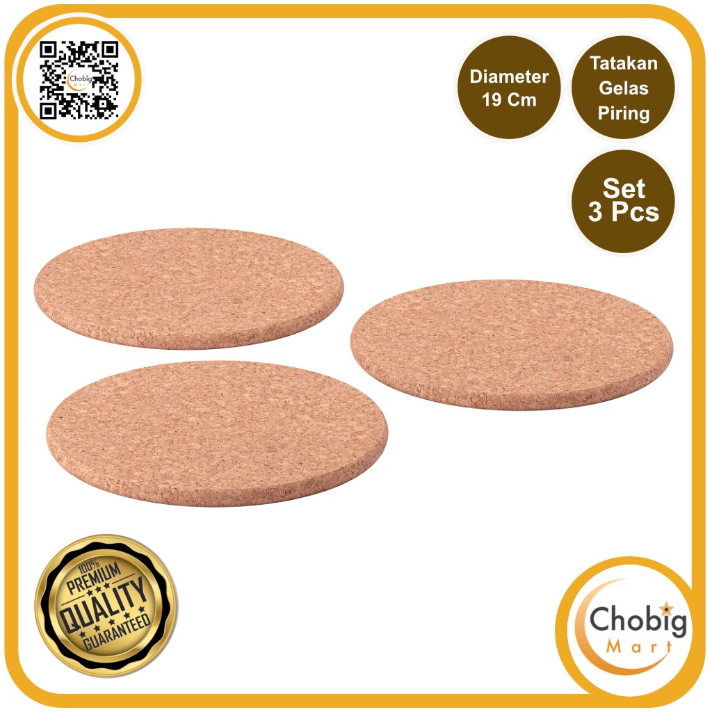 Jual CHOBIG Alas Panci / Tatakan Piring / Tatakan Gabus Gelas / Hot Stand Cork 3 pcs | Shopee ...