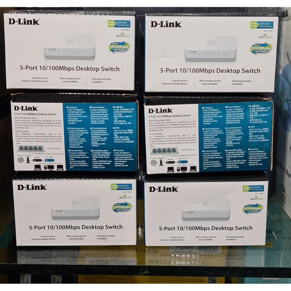 Jual D-Link Des-1005C , Switch hub 5 port 10/100 mbps | Shopee Indonesia