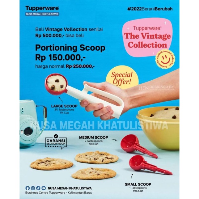 Jual Portioning Scoop/Melon scoop/spoon Tupperware/measuring spoon ...