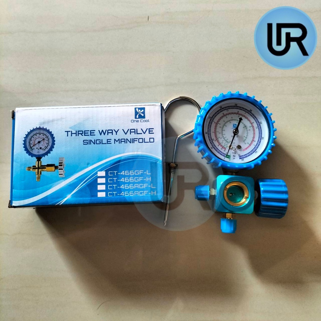 Jual THREE WAY VALVE SINGLE MANIFOLD MERK ONE COOL | MANIPOL R22 R410 R134 R600 R410 R404 ...