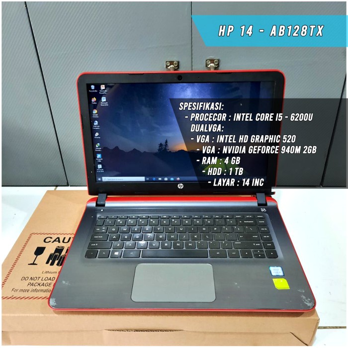 Jual Laptop HP 14 ab128Tx i5-6200U DualVga Intel Hd/Nvidia GeForce 940M 2Gb | Shopee Indonesia