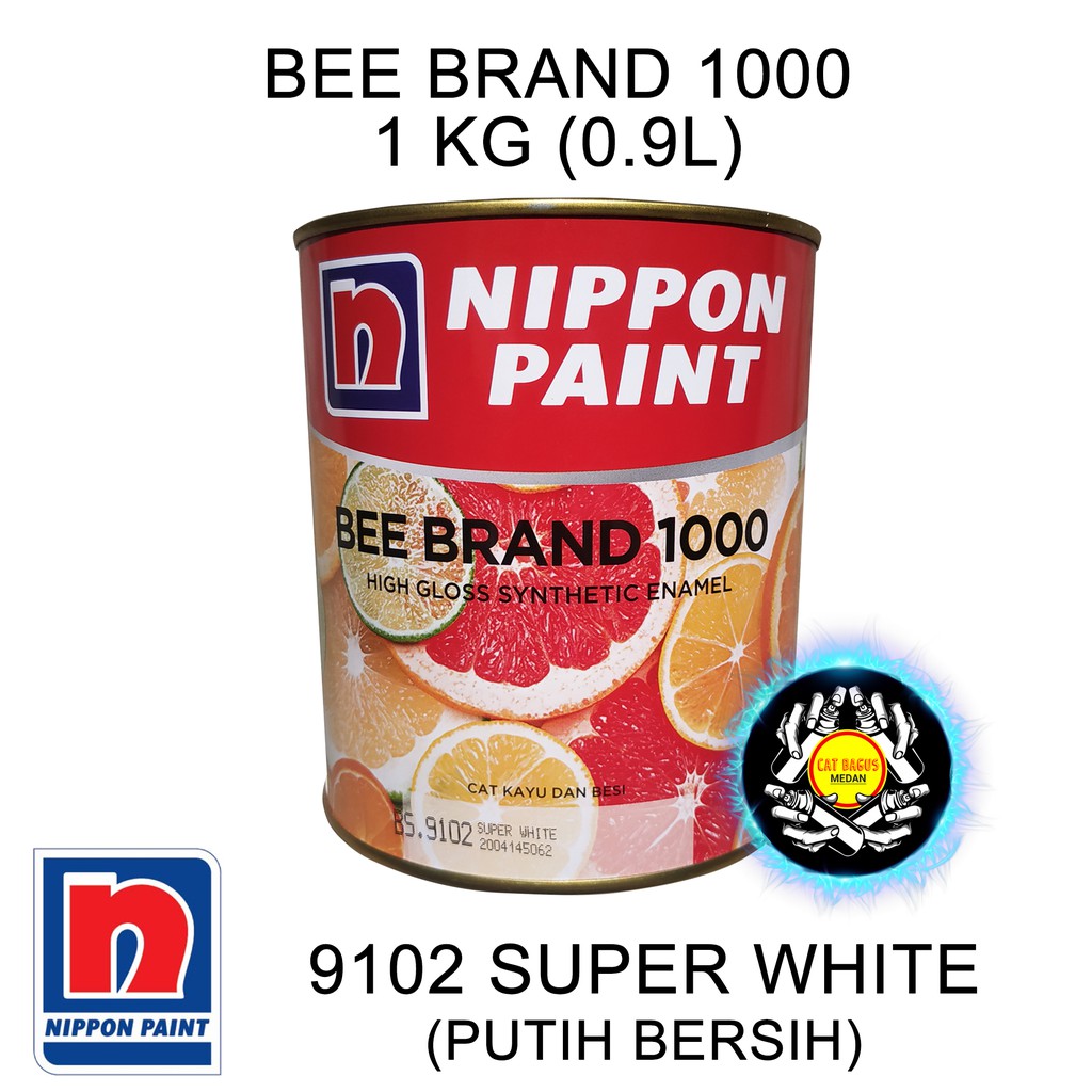 Jual CAT MINYAK CAT KAYU DAN BESI BEE BRAND 1 KG WARNA PUTIH 9102 SUPER ...