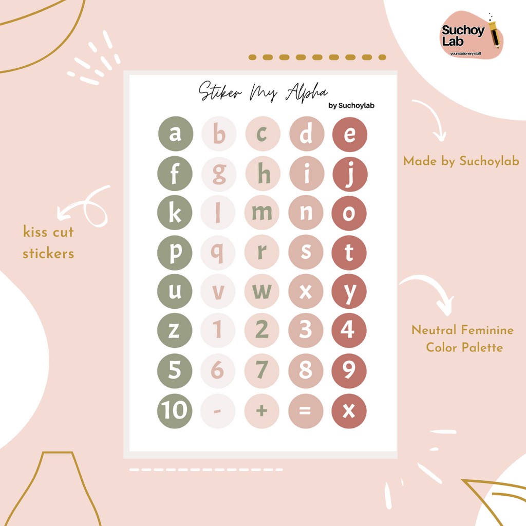 Jual Stiker Alfabet - Sticker My Alpha (huruf, angka dan perhitungan ...