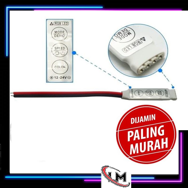 Jual Led Controller Rgb Dimmer Mini 12-24V 6A Modul Led Controler ...