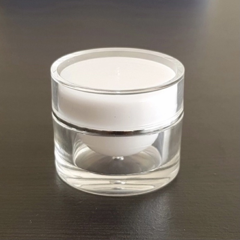 Jual POT CREAM ACRYLIC 10GR CLEAR PUTIH / POT CREAM AKRILIK PUTIH CLEAR ...