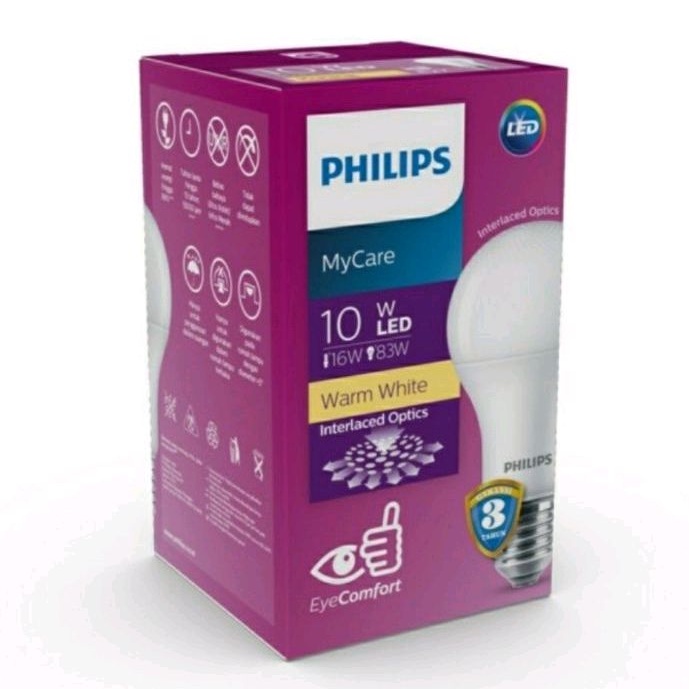 Jual Lampu Philips LED Bulb 10W 10 W 10Watt 10 Watt (3000K Warm White) | Shopee Indonesia