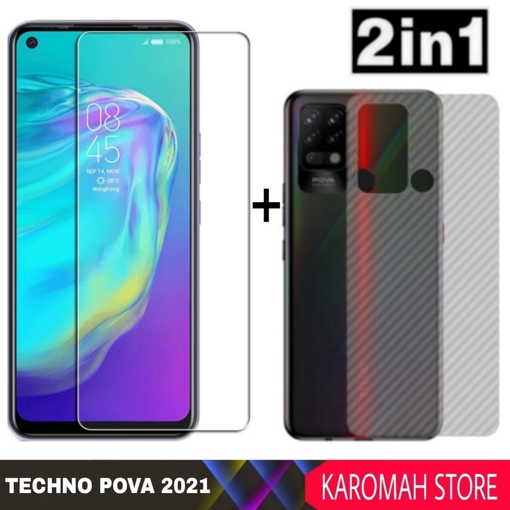 Jual PAKET 2 INC 1 Tempered Glass Techno POVA Screen Protection Kaca ...