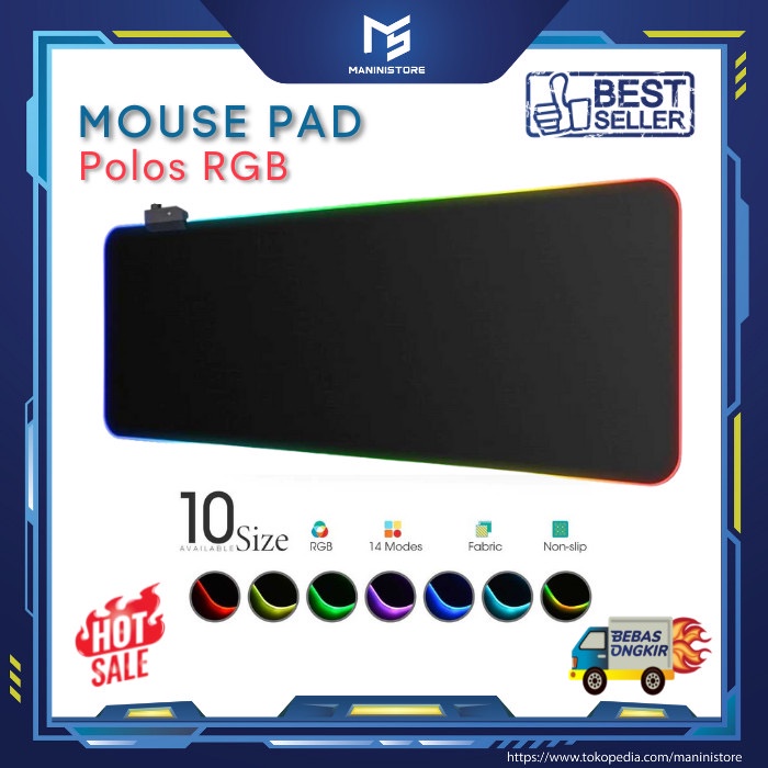 Jual Mouse Pad RGB Polos Hitam Gaming laptop dan komputer Size Besar ...