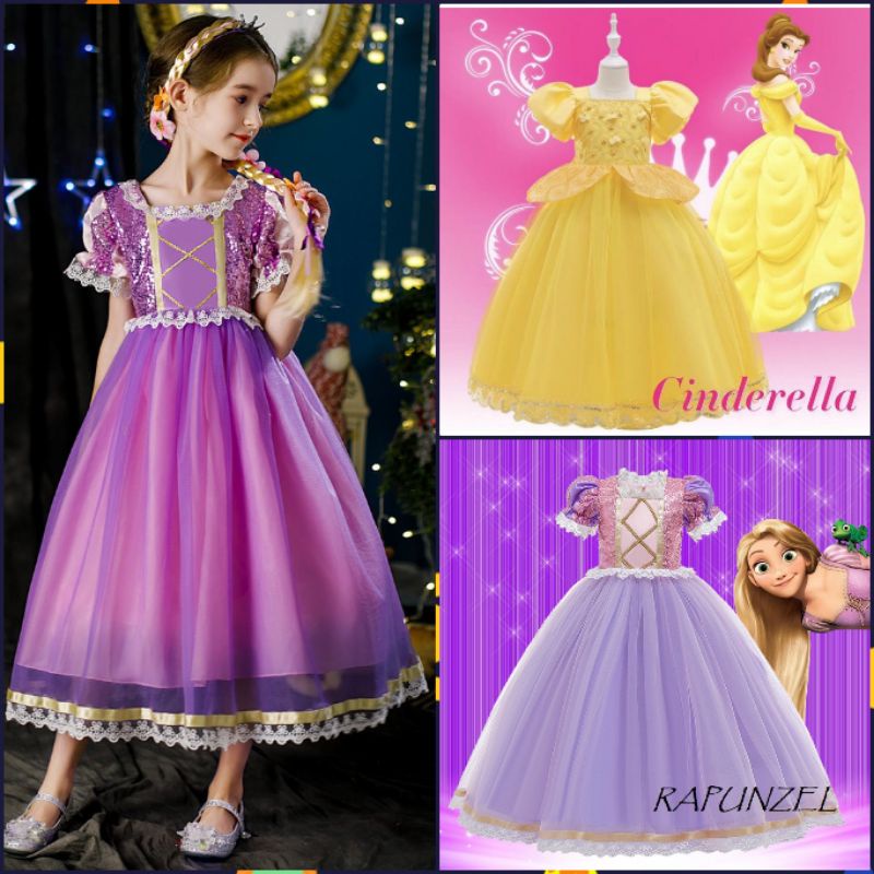 Jual PRODUCT ORI IMPORT POTO ASLI DRESS PRINCESS GOLD / KUNING KOSTUM ...