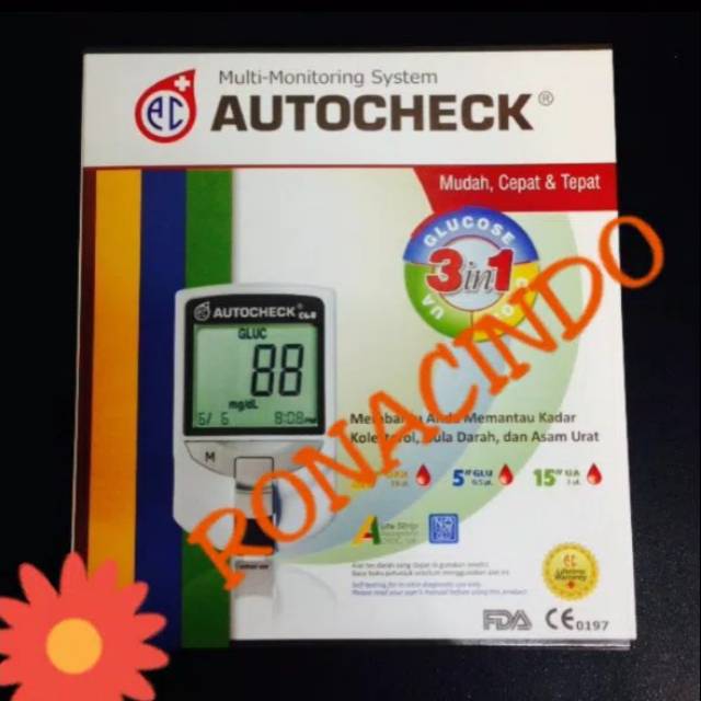 Jual ALAT AUTOCHECK 3IN1 (Free Strip Asam urat Gula Darah Kolesterol ...