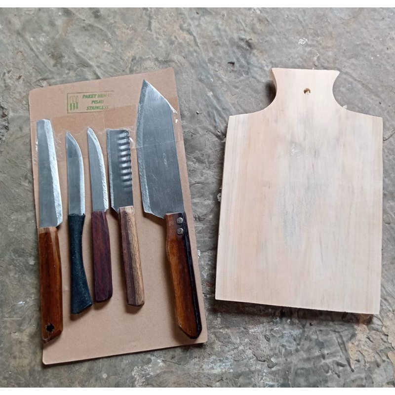 Jual Paket Meriah 9pcs Peralatan Dapur C1 • Pisau set 5pcs • Stik ...