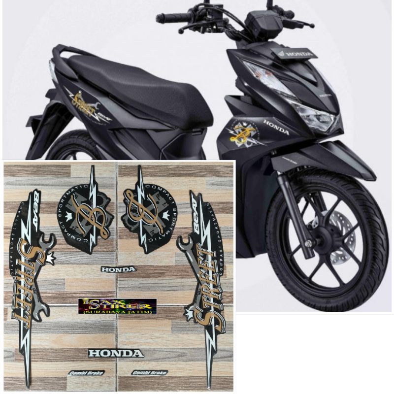 Jual striping original Honda Beat street hitam black tahun 2020 2021 ...