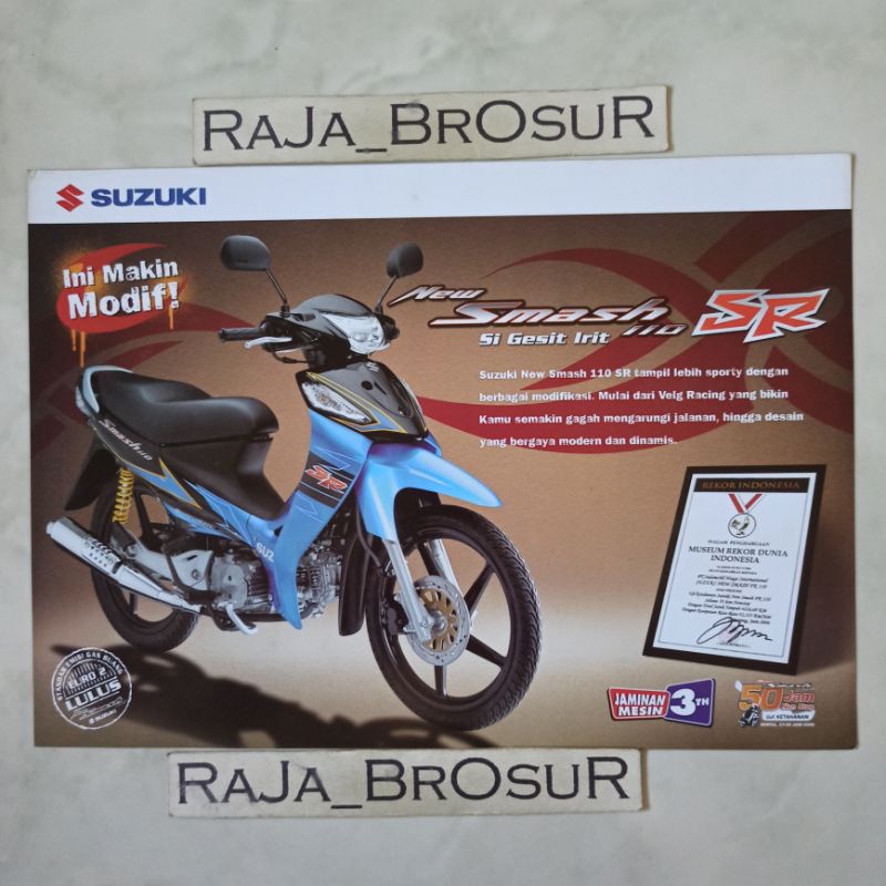 Jual Poster brosur katalog flyer jadul lawas Suzuki New Smash 110SR ...