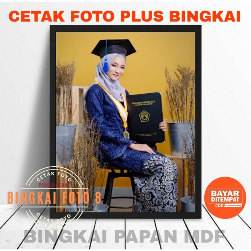 Jual CETAK FOTO PLUS BINGKAI KAYU 20R LIST HITAM/TIDAK LUNTUR ANTI ...