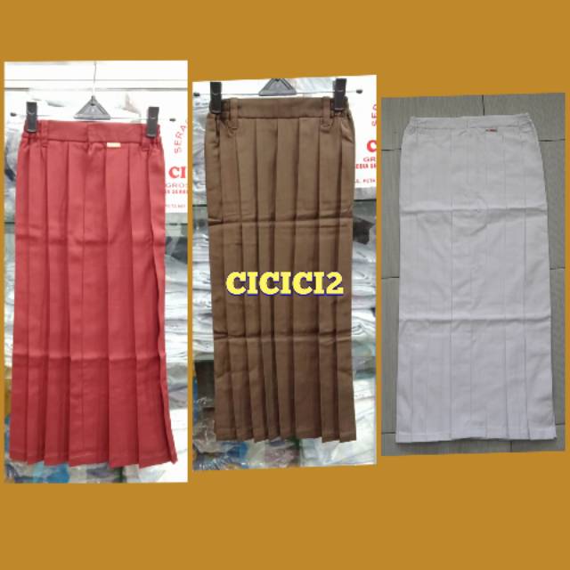 Jual Rok SD Rempel Merah Pramuka Putih Hitam Panjang Seragam Sekolah ...