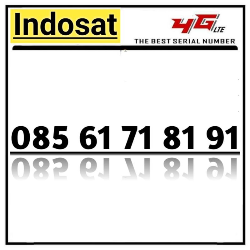Jual nomor cantik indosat 11 digit 4G Lte - 085 61 71 81 91 | Shopee Indonesia
