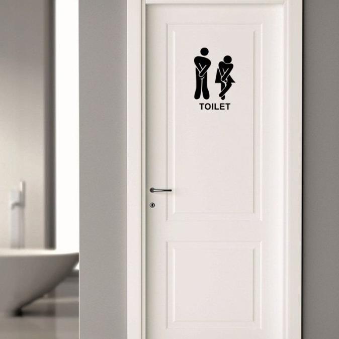 Jual [Ready] Wall Stiker Wc Toilet 1 Room Pintu Cafe Kamar Mandi ...