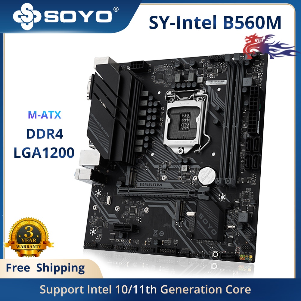 Jual PREORDER SOYO SY-B560M Motherboard Mainboard Support Intel 10/11th ...