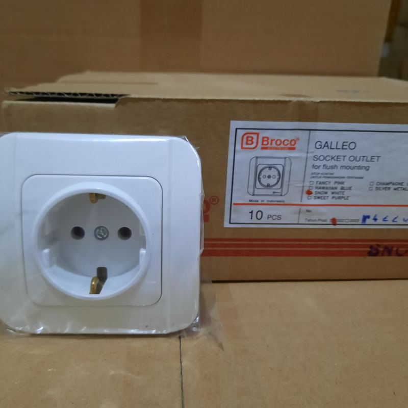 Jual Stop kontak broco Galleo inbow non cp snow white | Shopee Indonesia