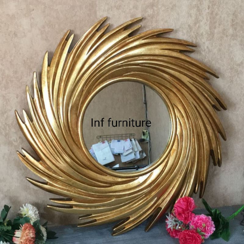 Jual cermin dinding mewah ukir finishing duco gold | Shopee Indonesia
