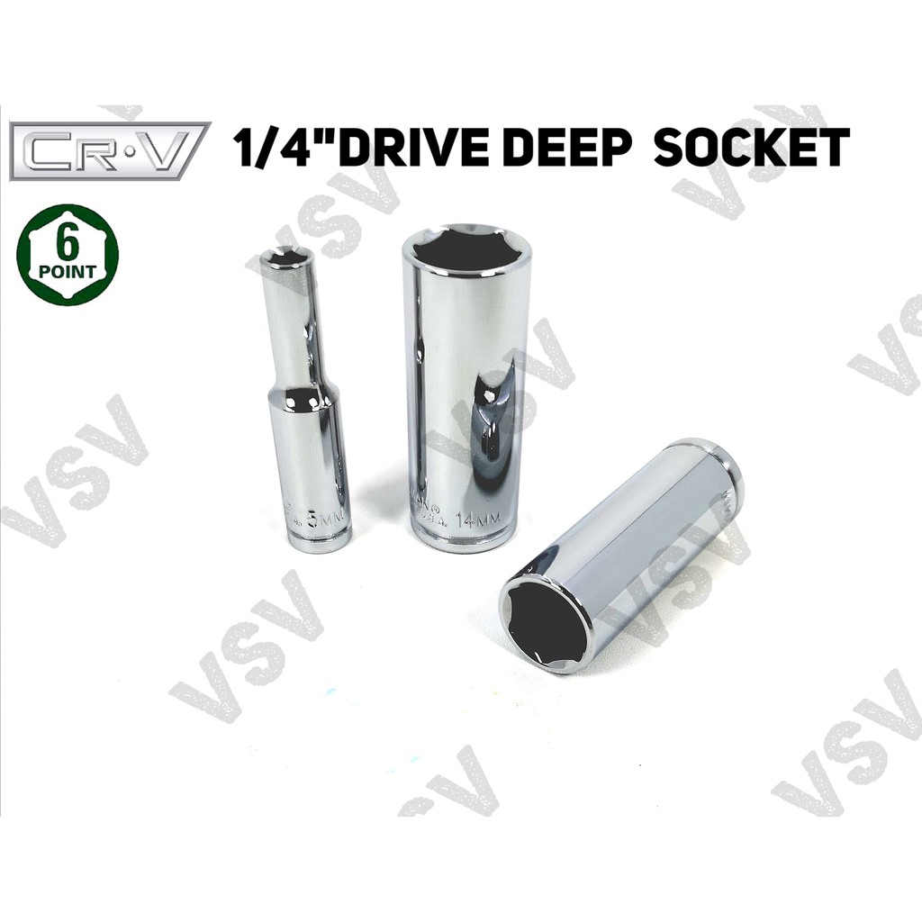 Jual Gestar Deep Socket 1/4"Drive 6PT 11/32", 3/8" inch Deep Shock Sok ...