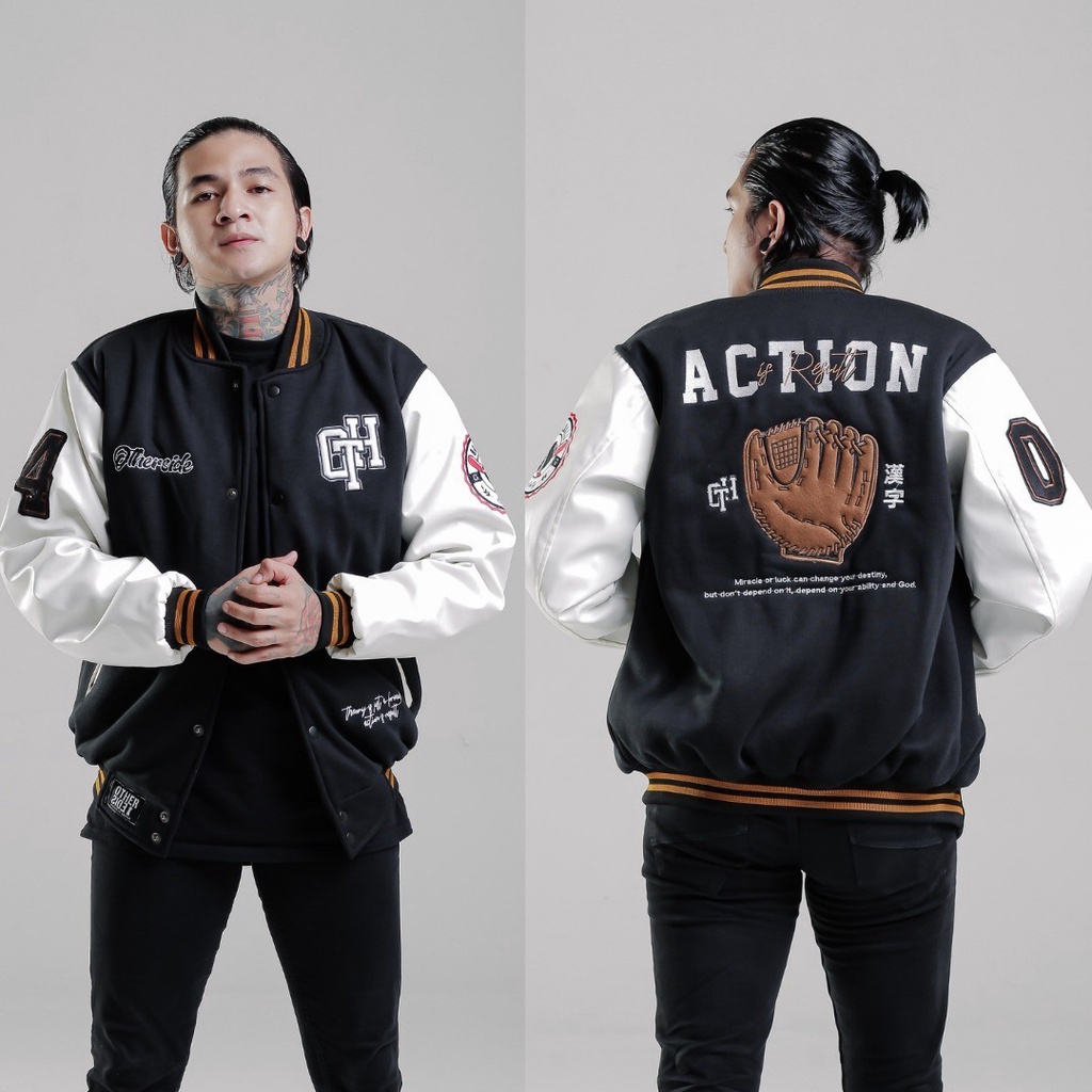 Jual Jaket Varsity Action Other Side/ Jaket Varsity Premium | Shopee ...
