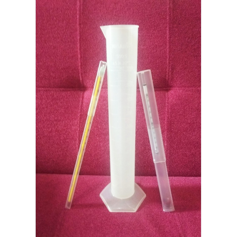 Jual Paket 3 Pcs Test Density BBM Hydrometer Solar, Gelas Ukur 1 Liter ...