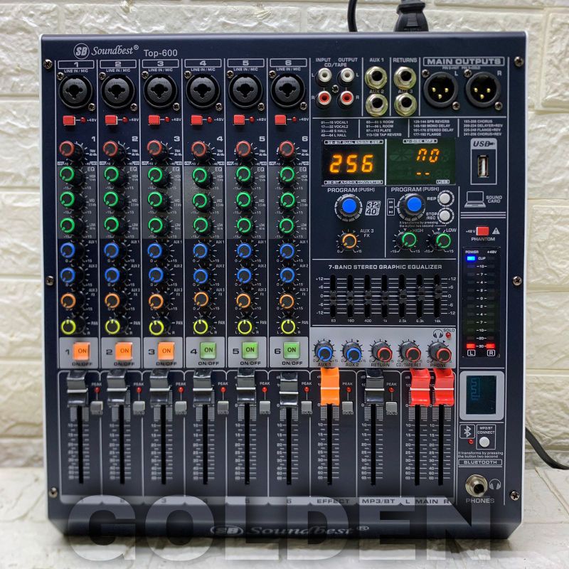 Jual Mixer SoundBest Top 600 Original 6 Channel Bluetooth - USB Recording | Shopee Indonesia