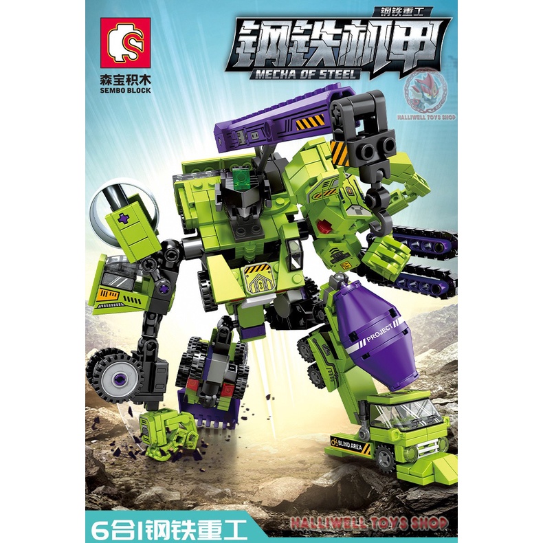 Jual Brick Sembo 103274-103279 Set 6 Mecha Of Steel Construction bisa ...
