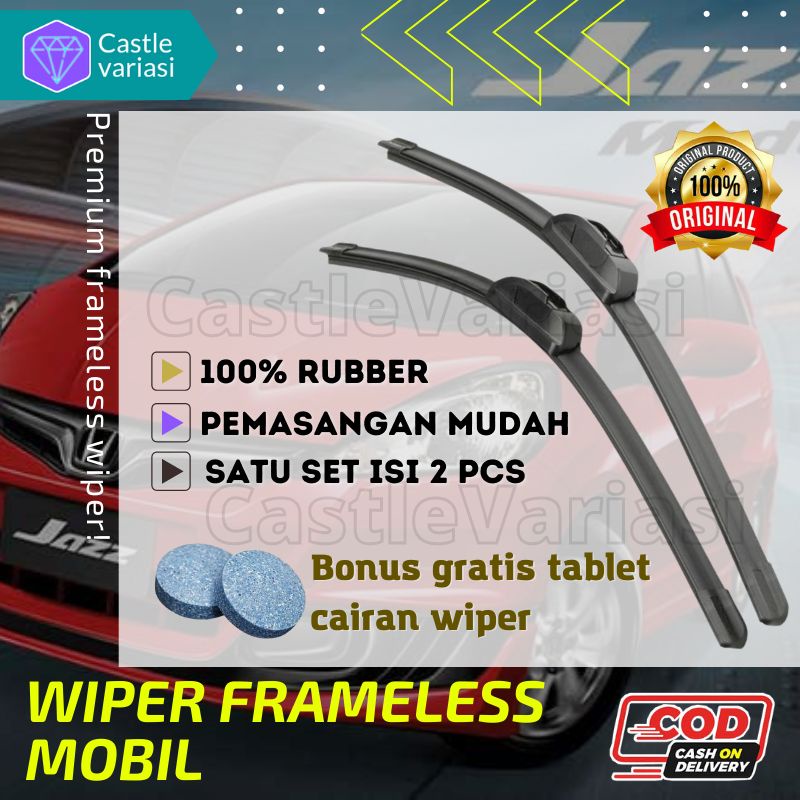 Jual WIPER FRAMELESS MOBIL MODEL PISANG ukuran 14 16 17 18 19 20 21 22 ...