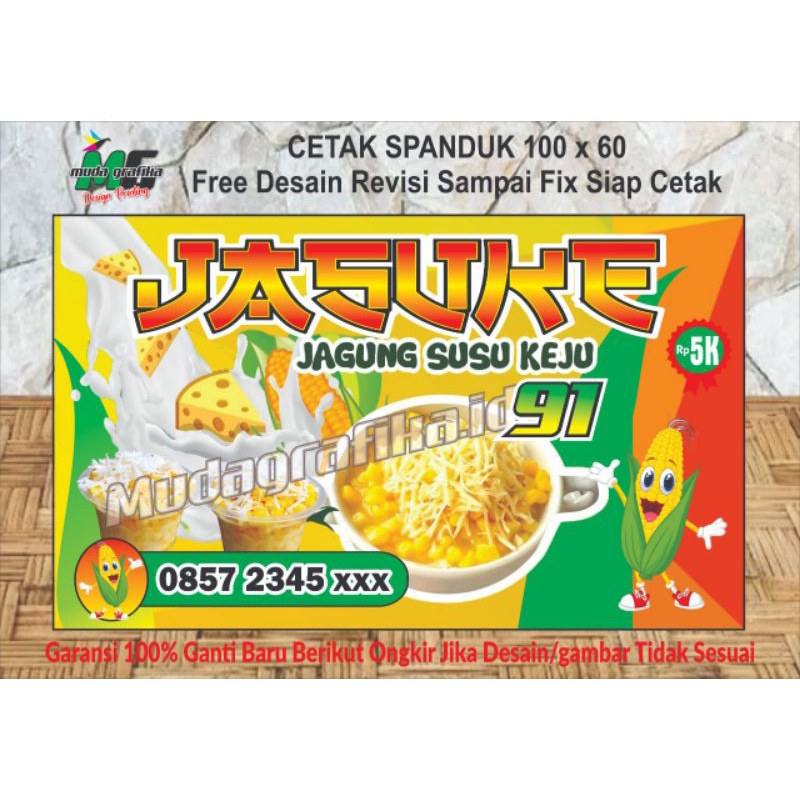 Jual Spanduk Jasuke /spanduk aneka jajanan/spanduk warung, dll 1x60 ...