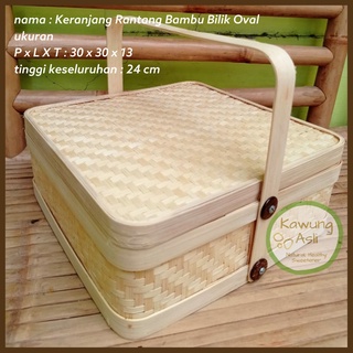 Jual Keranjang Rantang Hampers Anyaman Bambu Kotak Hantaran Pernikahan Hamper 30cm | Shopee ...