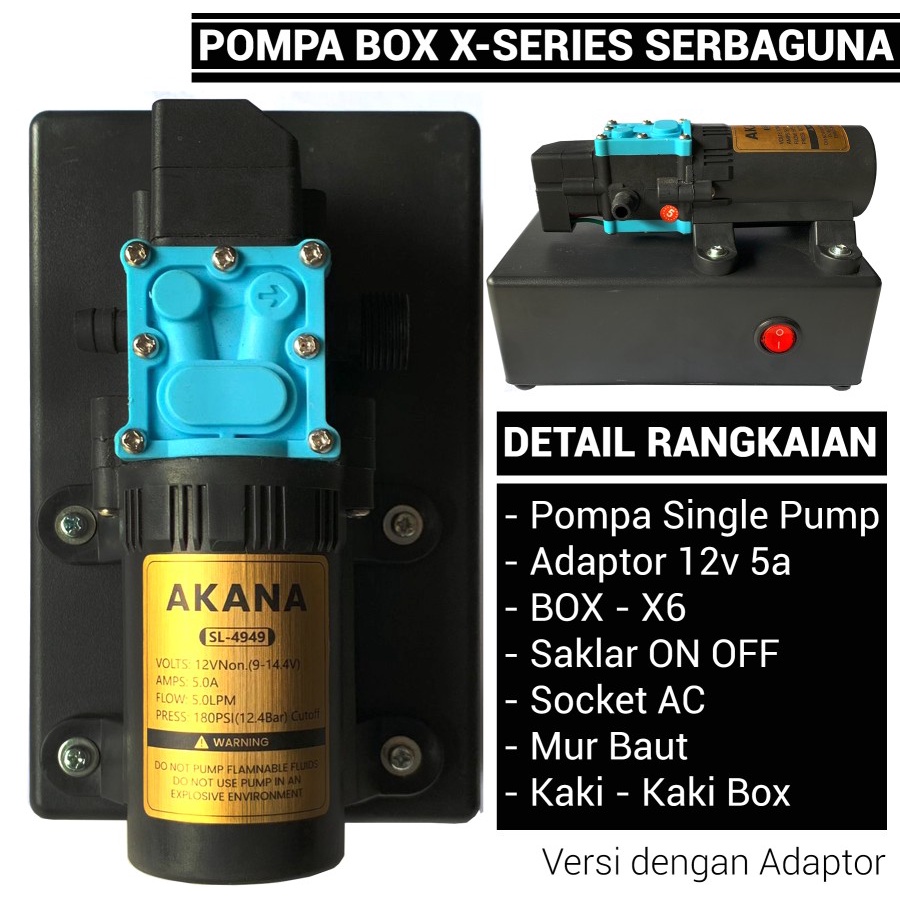 Jual Paket Pompa Box X6 - X Series Bertekanan Tinggi - Adaptor Dalam ...