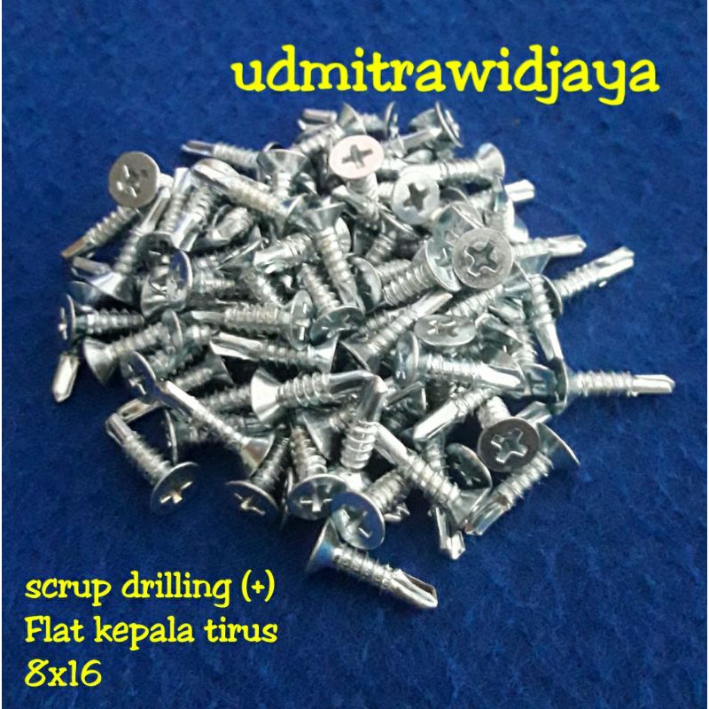 Jual drilling scrup JF FH 8x16mm SDS CSK head 8x16 scrup drilling Flat ...