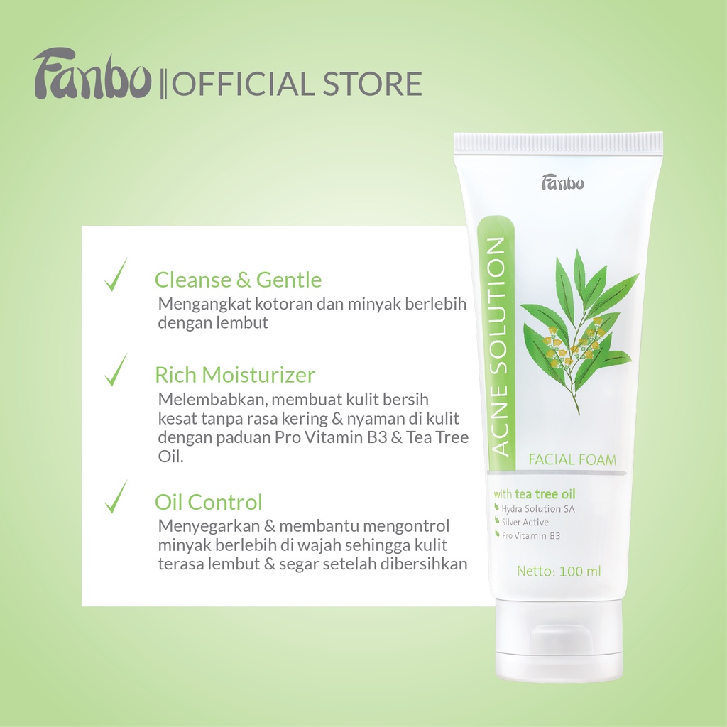 Jual Fanbo Acne Solution Facial Foam 100 ml | Shopee Indonesia