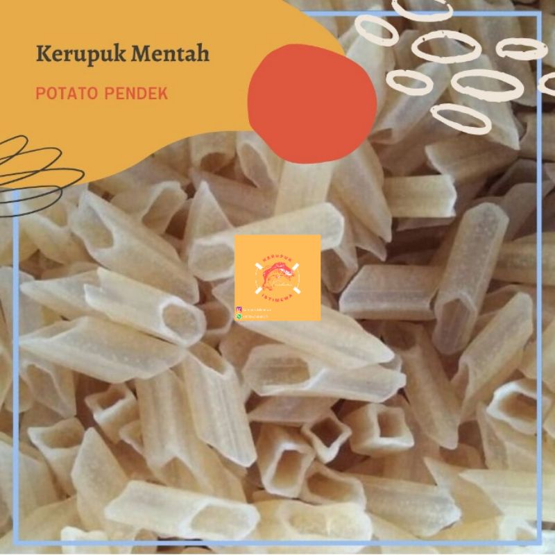 Jual [250gr] KERUPUK POTATO PENDEK/KRUPUK MENTAH POTATO/KRECEK POTATO ...